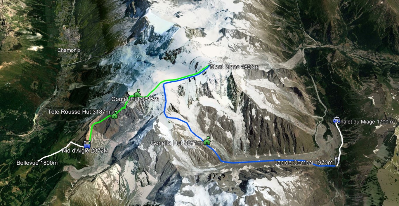 Huts and Routes - Mont Blanc Guides